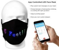 China Party Festival Programmable LED Face Mask Bluetooth App Controlled USB Rechargeable for sale