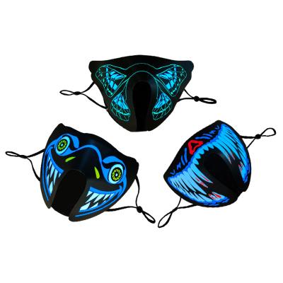 China USB Rechargeable Voice LED Face Mask 4 Flashing Modes For Party Halloween for sale