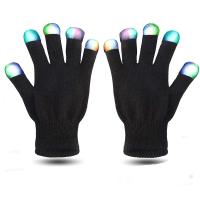 China Dark Fingertips Glowing LED Light Gloves For Christmas Party Rave for sale