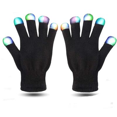 China Dark Fingertips Glowing LED Light Gloves For Christmas Party Rave for sale