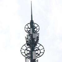 China Gr65 Galvanized Monopole Cell Phone Tower ， Hot Dip Wifi Signal Tower for sale