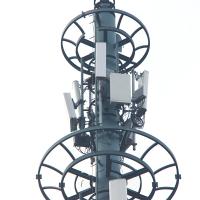 China Gr65 Galvanized Monopole Cell Phone Tower ， Hot Dip Wifi Signal Tower for sale
