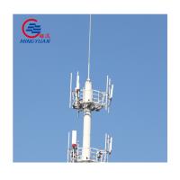 China Round Monopole Telecommunications Tower Tapered Mast Galvanized With Working Platform for sale