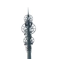 China Conical Monopole Telecommunications Tower Hot Dipped Q460 Tubular Steel Pole for sale