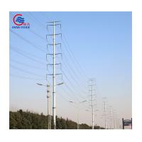 China hot dip galvanized tranmission line electric steel pole for cable project for sale