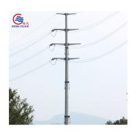 China hot dip galvanized tranmission line electric steel pole for cable project for sale