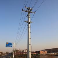 China hot dip galvanized distribution transformer power pole steel tubular poles steel tubular poles for sale
