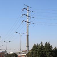 China hot dip galvanized distribution transformer power pole steel tubular poles steel tubular poles for sale