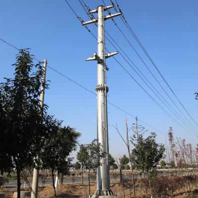 China Gr65 Ss400 Steel Utility Pole Tubular Monopole Antenna Tower Galvanized for sale