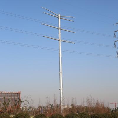 China Metal Hot Dipped Electric Utility Poles Galvanized High Voltage Transmission Tower for sale