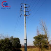 China Tubular 220kv Steel Utility Pole Galvanized Hot Dip For Power Transmission for sale
