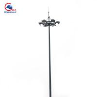 China 45m Galvanized High Mast Lamp Pole 15m Cast Iron Street Lamp Post for sale