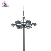 China 45m Galvanized High Mast Lamp Pole 15m Cast Iron Street Lamp Post for sale