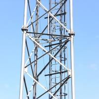 China 30m Triangular Tubular Steel Tower , Circular Microwave Communication Tower for sale