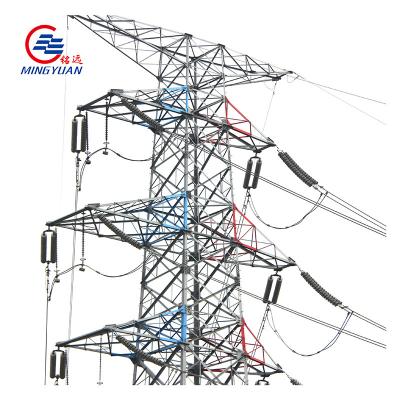 China 4 Legged Galvanized Steel Lattice Tower 500kv High Tension Line for sale