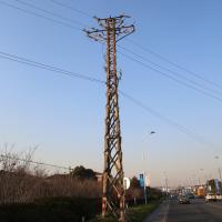 China Angle Galvanized 220kv Transmission Line Towers , 10m High Voltage Electric Tower for sale