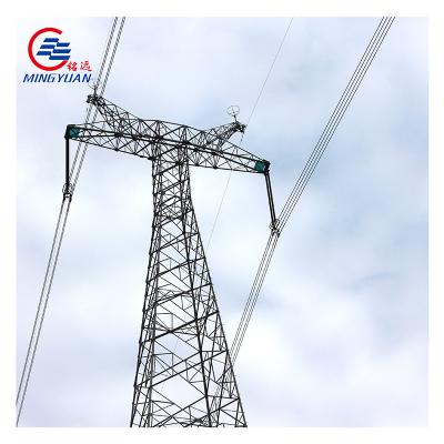 China galvanized steel electric angle tower for powerful distribution line for sale