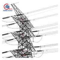 China Pylon Electric Transmission Tower Double Circuit Q345b 4 Legged for sale