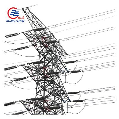 China Pylon Electric Transmission Tower Double Circuit Q345b 4 Legged for sale