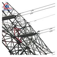 China Pylon Electric Transmission Tower Double Circuit Q345b 4 Legged for sale