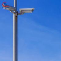 China 4m 5m CCTV Steel Pole 6m 10m Galvanized Q235B Conical Round Tapered Telescopic CCTV Mast for sale