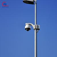 China 6m 8m CCTV Steel Pole 10m Q235 Hot Dip Galvanized Single Arm Telescopic For Monitoring for sale