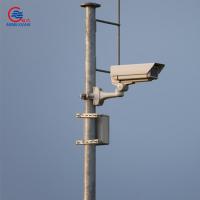 China 6m 8m CCTV Steel Pole 10m Q235 Hot Dip Galvanized Single Arm Telescopic For Monitoring for sale