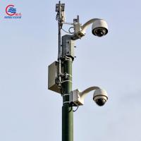 China Polygonal Hot Dip Outdoor Camera Mounting Pole Galvanized Telescopic For Parking Lot Monitoring for sale