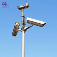China Polygonal Hot Dip Outdoor Camera Mounting Pole Galvanized Telescopic For Parking Lot Monitoring for sale