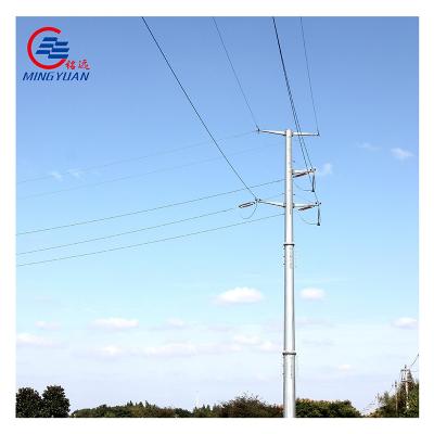China 10kv A572 Steel Utility Pole Hot Dipped Monopole Transmission Tower for sale