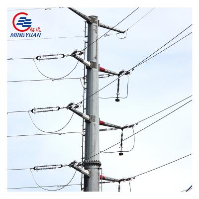 China Gr50 Steel Utility Pole Hot Dipped Overhead Power Galvanized for sale