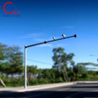 China Solar Galvanized CCTV Steel Pole Q235B Security Camera Bracket Surveillance for sale