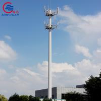 China GSM Wifi Monopole Telecommunication Tower Galvanized Radio Antenna GR65 SS400 Tubular for sale
