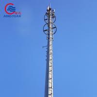 China GSM Wifi Monopole Telecommunication Tower Galvanized Radio Antenna GR65 SS400 Tubular for sale
