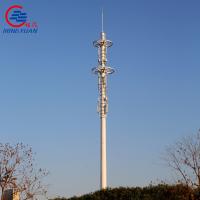 China GSM Wifi Monopole Telecommunication Tower Galvanized Radio Antenna GR65 SS400 Tubular for sale