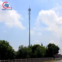 China Galvanized Microwave Communication Monopole Tower 30m 45m Q355b Mobile Signal Booster GSM RRU for sale