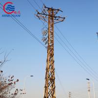 China Hot Dip Galvanized Electric Transmission Tower 110kV Q355B Tubular Three Four Legged Lattice for sale