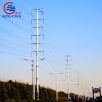 China Double Circuit HDG Mast Utility Transmission Line Steel Poles Octagonal Polygonal Tapered for sale