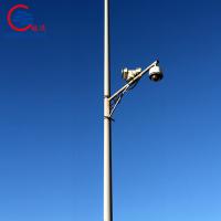 China L Shaped Galvanized Metal CCTV Steel Pole Tubular Power Utility Camera Monitoring for sale