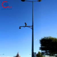 China L Shaped Galvanized Metal CCTV Steel Pole Tubular Power Utility Camera Monitoring for sale