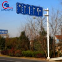 China Q235b Highway Steel Traffic Sign Pole Galvanized Monitor Street Metal ASTM A123 for sale