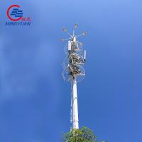 China 30m Monopole Telecommunications Tower / Polygonal Radio Communication Tower for sale