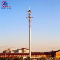 China 30m Monopole Telecommunications Tower / Polygonal Radio Communication Tower for sale