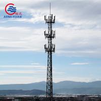 China Galvanized Steel Monopole Telecommunications Tower Poles Telecom Mobile Wifi 100 Ft for sale