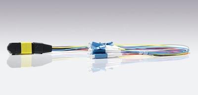 China Custom Length 0.9mm MPO Patchcord MPO MTP Fiber Optic Patch Cord Low Loss for sale