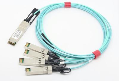 China 100G QSFP28 to 4x 25G SFP28 Breakout Active Optical Cable 70m OM3 100m OM4 for sale