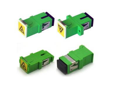 China Green Color SC Fiber Optic Adapter With Shutter High Return Loss for sale