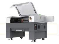 China Industrial Dual Head Laser Cutter 90*60cm Knife Strip Honeycomb Platform for sale