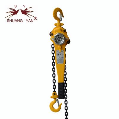 China Ratchet Manual Chain Hoist HSHX Series Yellow Color 1500kg Lifting Weight for sale