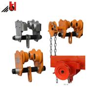 China Industrial Manual Push Geared I Beam Trolley For Lifting Chain Block for sale